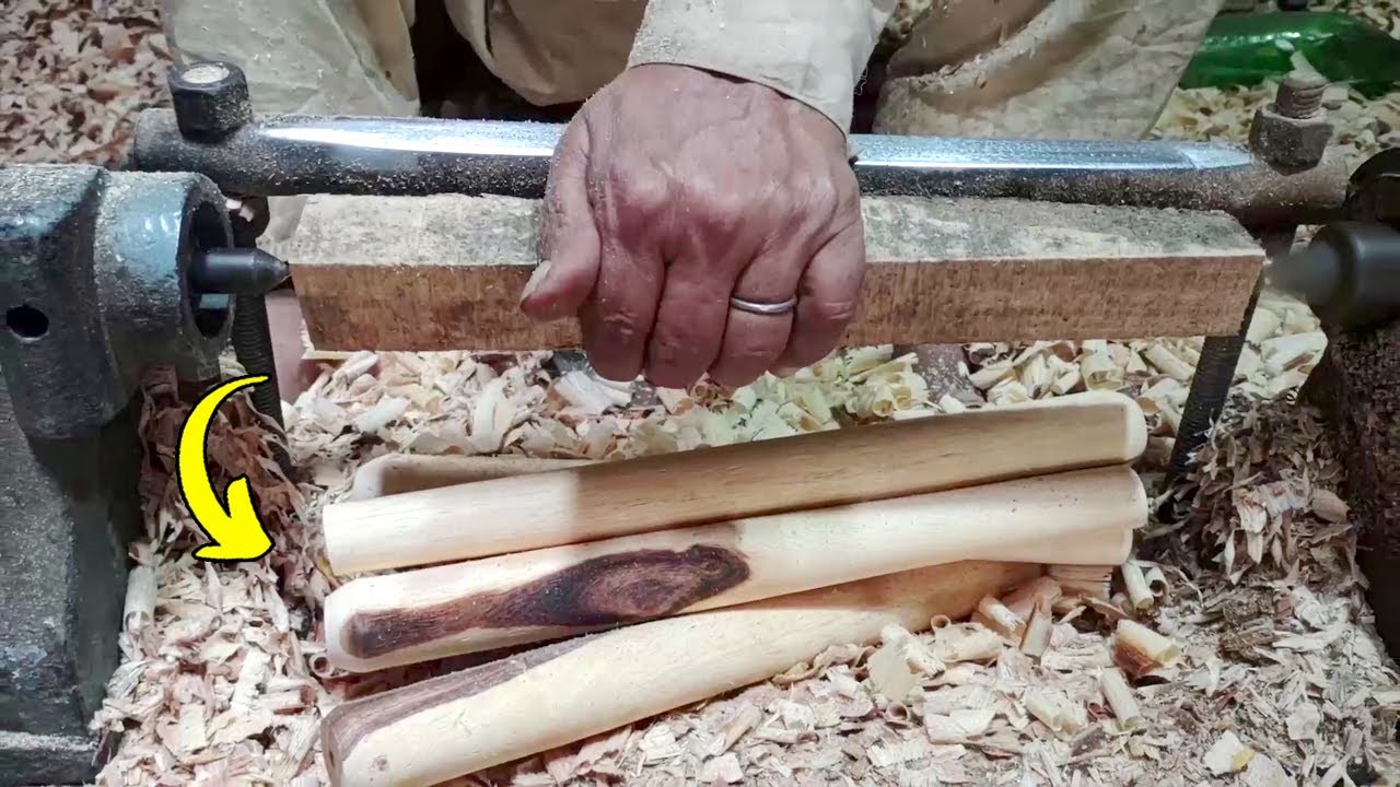 Wooden Hammer Handle Making process - YouTube