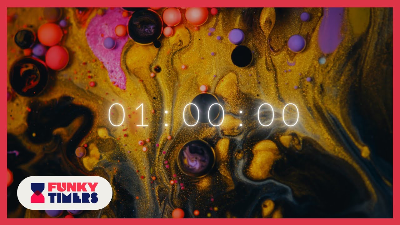 1 Hour 4K Colourful Ink and Sand Macro Countdown Timer | Chilled ...