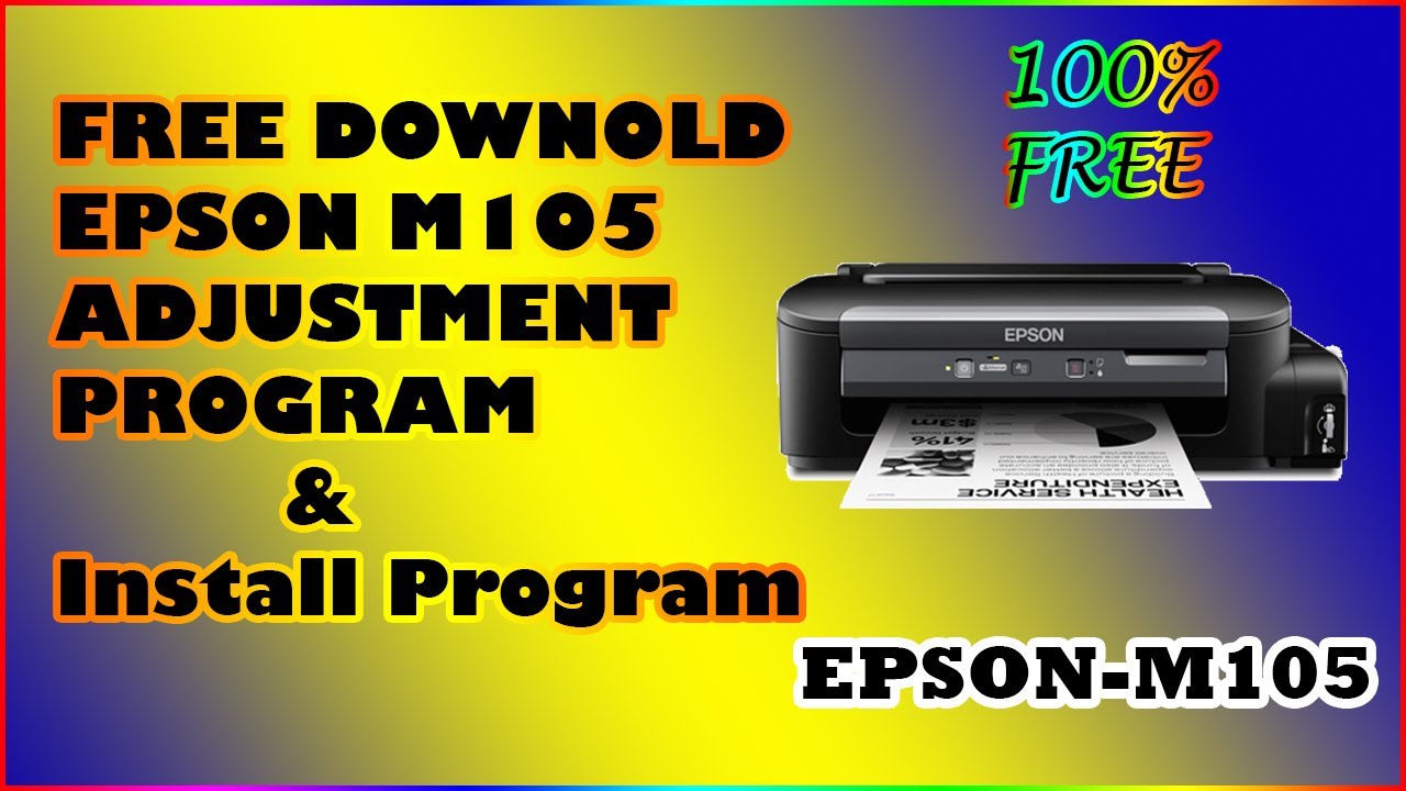 Epson M105 Printer Adjustment Program Download Free 100% || Ankit ...