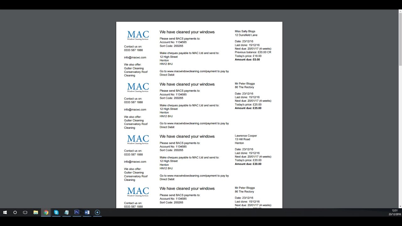 How to Create Customer Slips - CleanerPlanner Window Cleaning Software ...