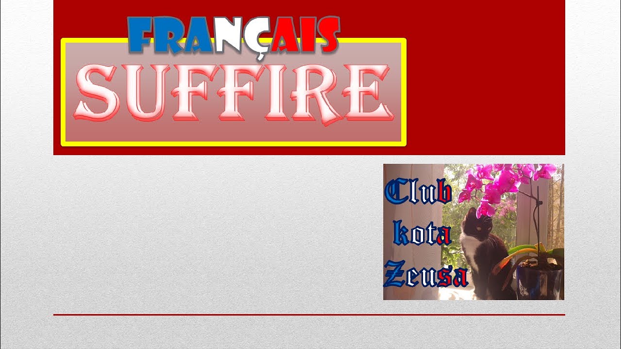 Скарбничка дієслів - SUFFIRE. / les verbes en Français / французька ...