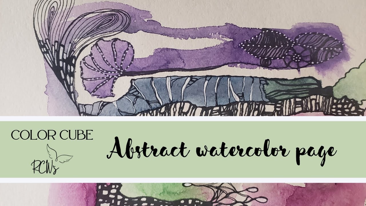 Color cube Watercolor abstract art page - YouTube