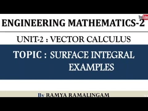 Surface Integral Examples in Tamil |Engineering Mathematics 2 | @selflearningtamil - YouTube