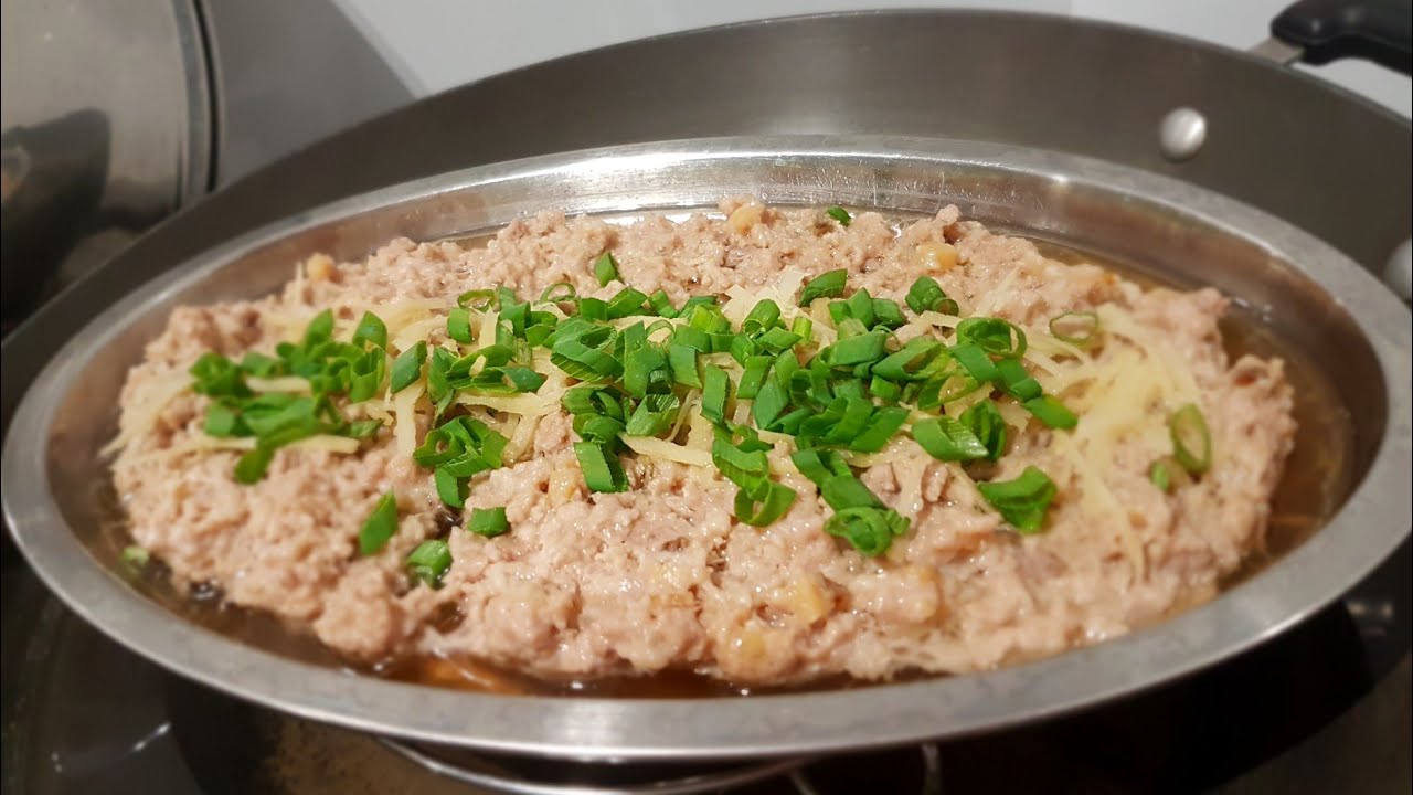 steam minced meat with salted fish recipe #mincedmeatrecipe - YouTube