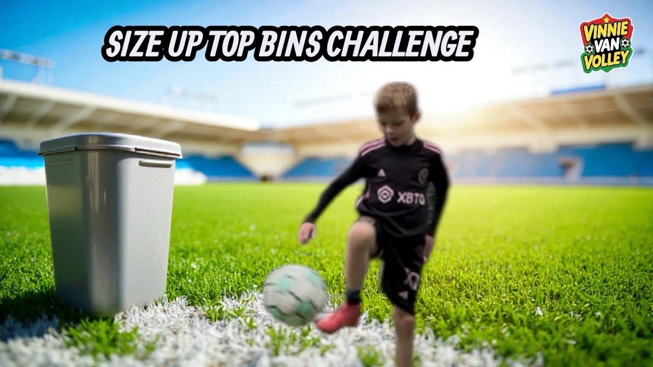 Size Up Top Bins Challenge ⬆️ 🗑️ 🎯 ⚽️ - YouTube