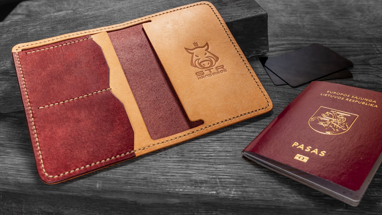 Making leather Passport cover🪪 [PDF Pattern] - YouTube