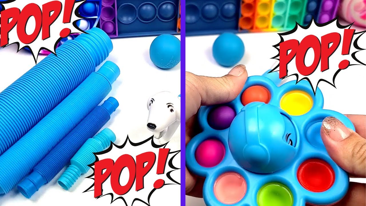 Oddly Satisfying Pop Tubes Fidget Spinners & Stress Ball Toys ASMR ...