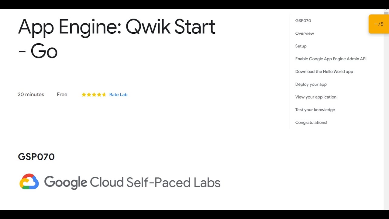 App Engine Qwik Start Go Qwiklabs Youtube