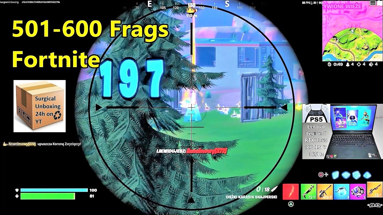 501-600 Frags in Fortnite on Lenovo Legion5 RTX3060 Ryzen7 & PS5 ...