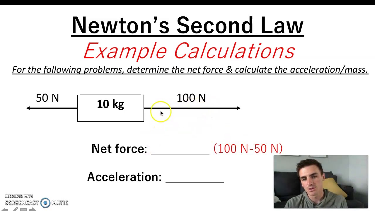Newton's 2nd Law, Practice Problem - YouTube