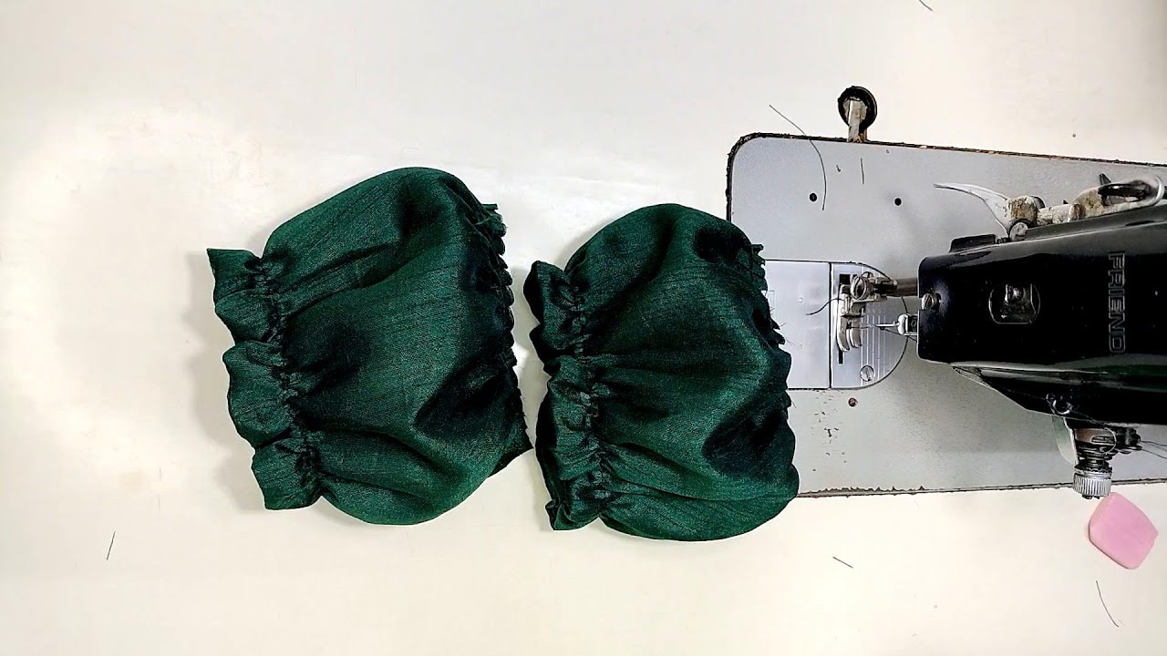 Elastic frill sleeve design cutting and stitching - YouTube