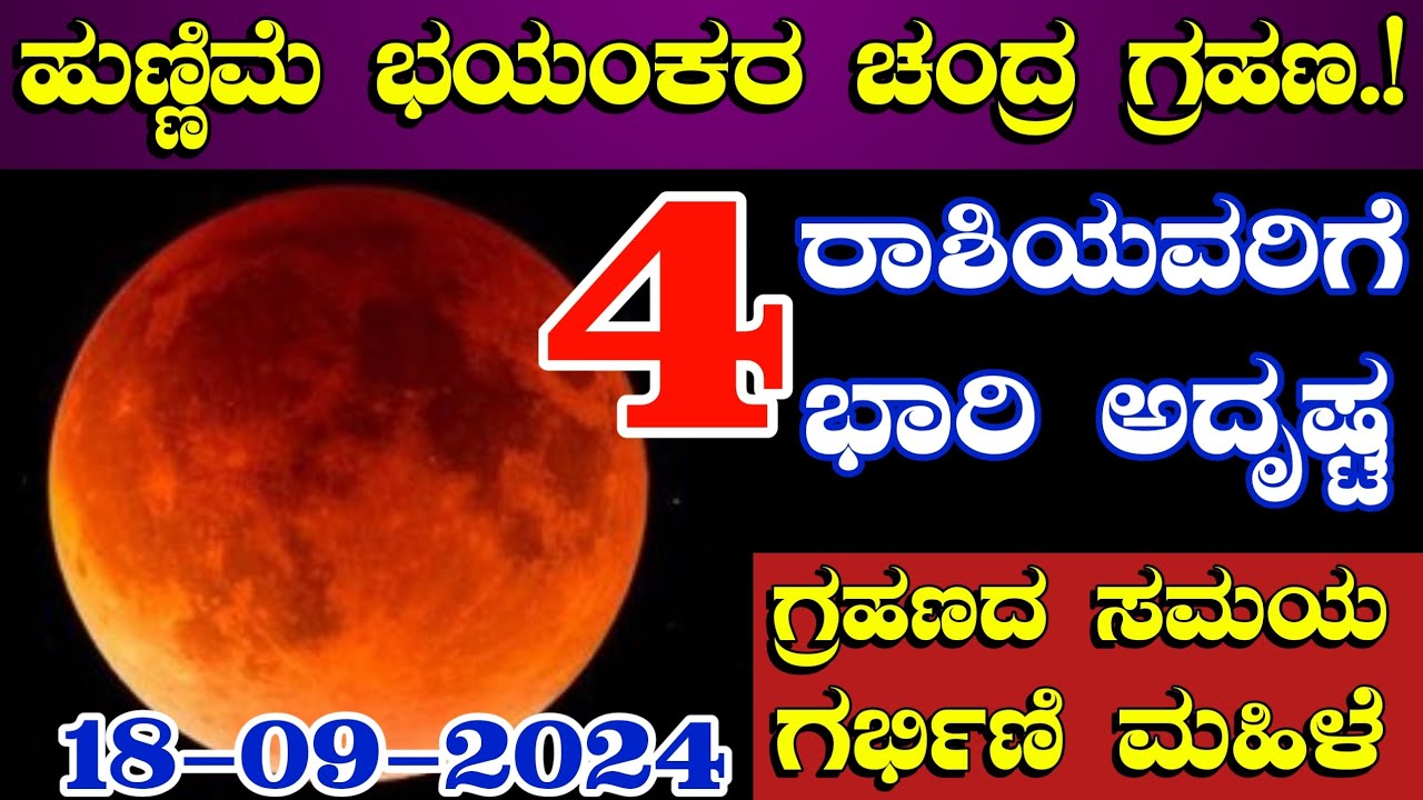 18 September 2024 lunar eclipse in Karnataka//September Chandra grahan ...
