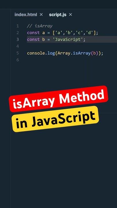 #20 JavaScript Interview Question | Understanding the isArray Method #Shorts #JavaScript - YouTube