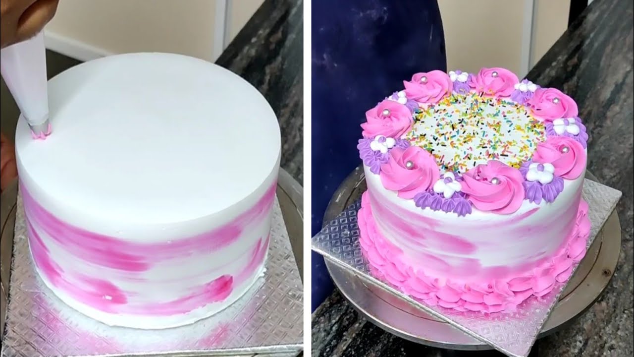 Pineapple Cake Design _ Pink Color Cake Design _ Fancy Cake Decoration ...