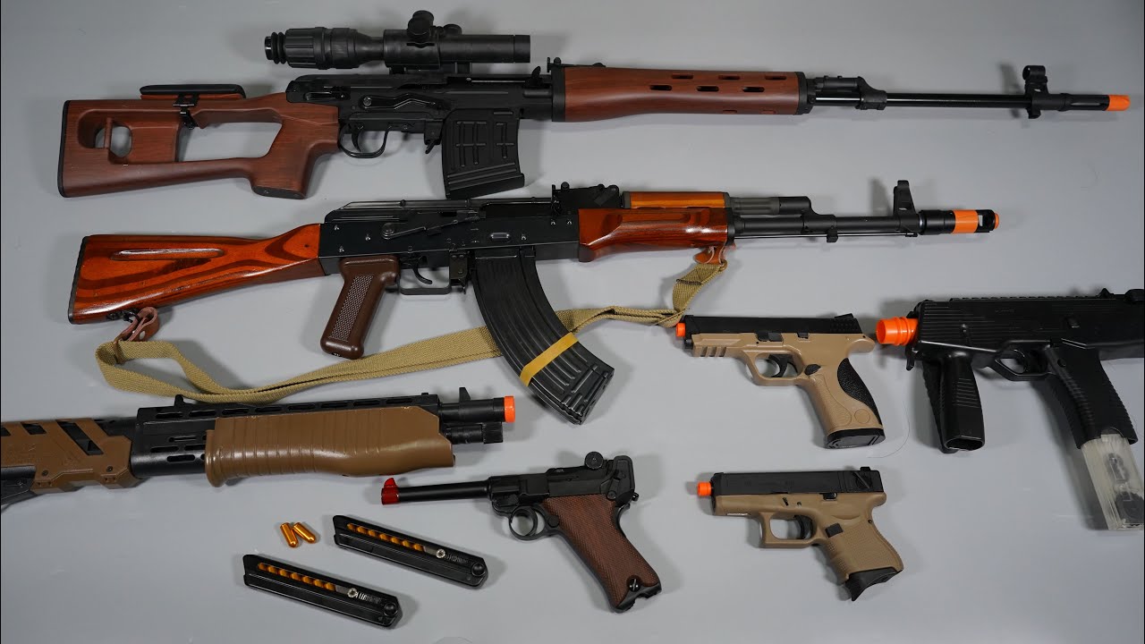 AK47 Airsoft GBB Blowback Shell ejecting Luger P08 and Toy Guns-Sniper ...