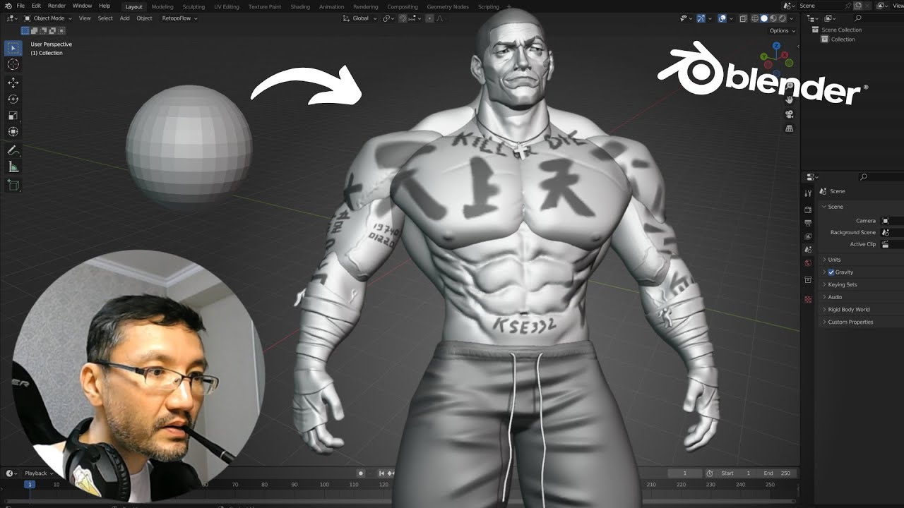Sculpting a Gangster in Blender - YouTube