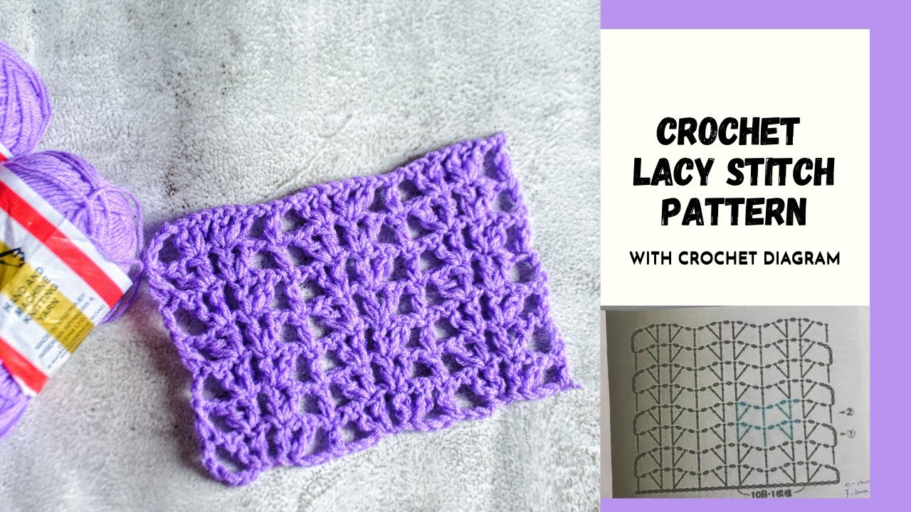 CROCHET LACY STITCH PATTERN | lacy crochet stitch tutorial | working ...