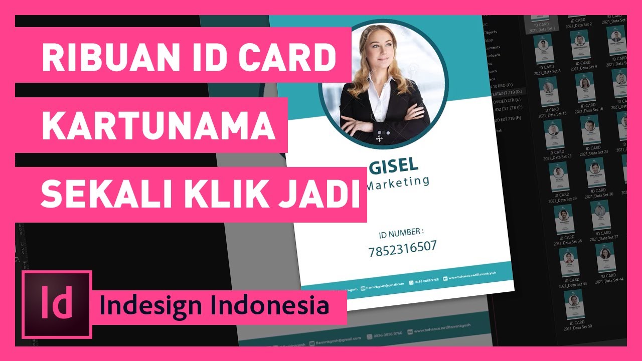 Design Ribuan ID Card Sekali Klik - Variable Data Indesign 2021# ...