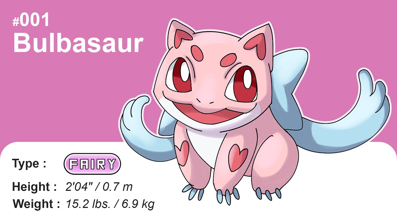 Fairy Type Bulbasaur Evolution | Pokémon Type Swap | Max S - YouTube