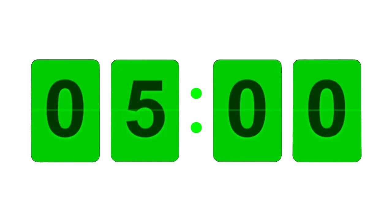 Green Screen flip clock 5 minute timer 1 - YouTube