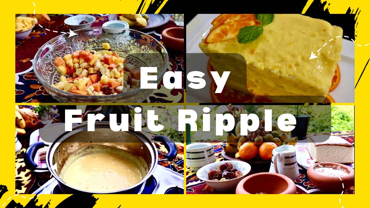 Fruit Ripple ~ Special Dessert Recipe කේක් ෆෘට්සැලඩ් විශේෂ අතුරුපස # ...