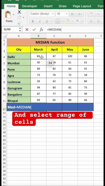 Excel for Beginners: MEDIAN function in excel Data Analysis #shorts #excel - YouTube