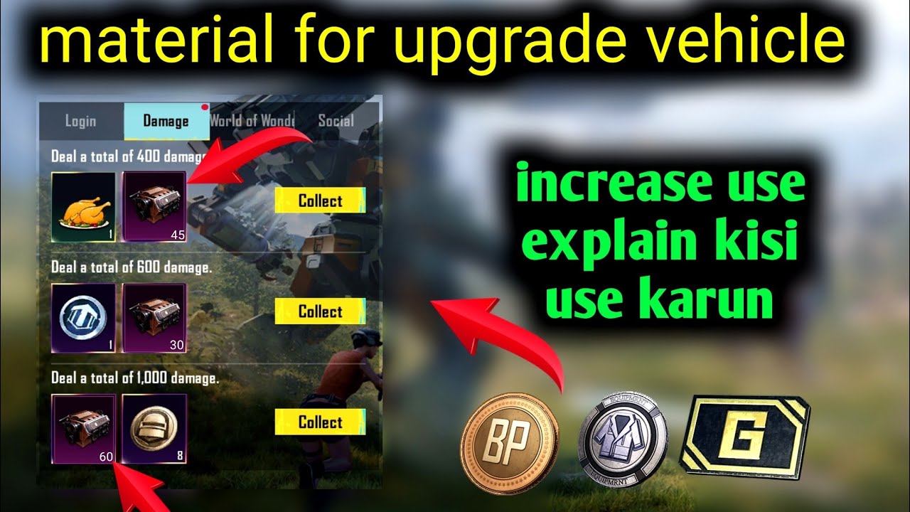 how to increase pubg/bgmi pew free material forge upgrade vehicle ...