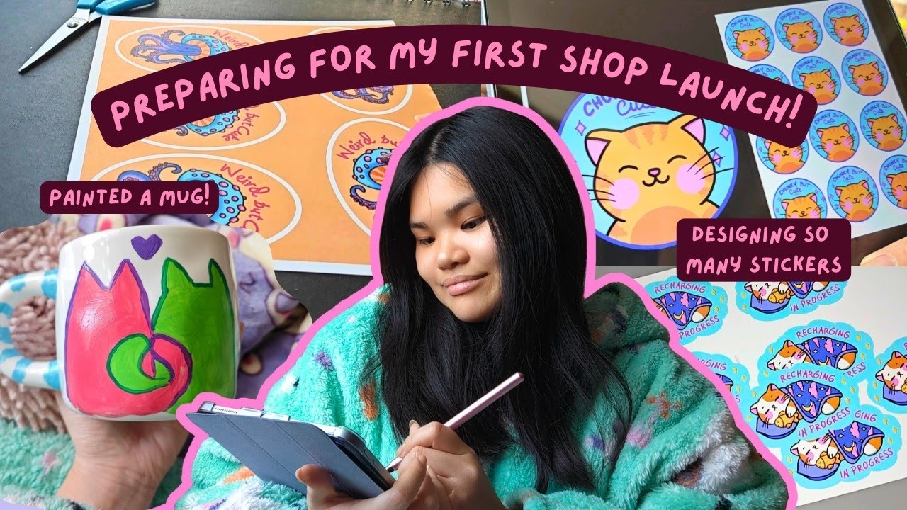 Prepping for My First Etsy Sticker Shop Launch | Small Business Vlog ...