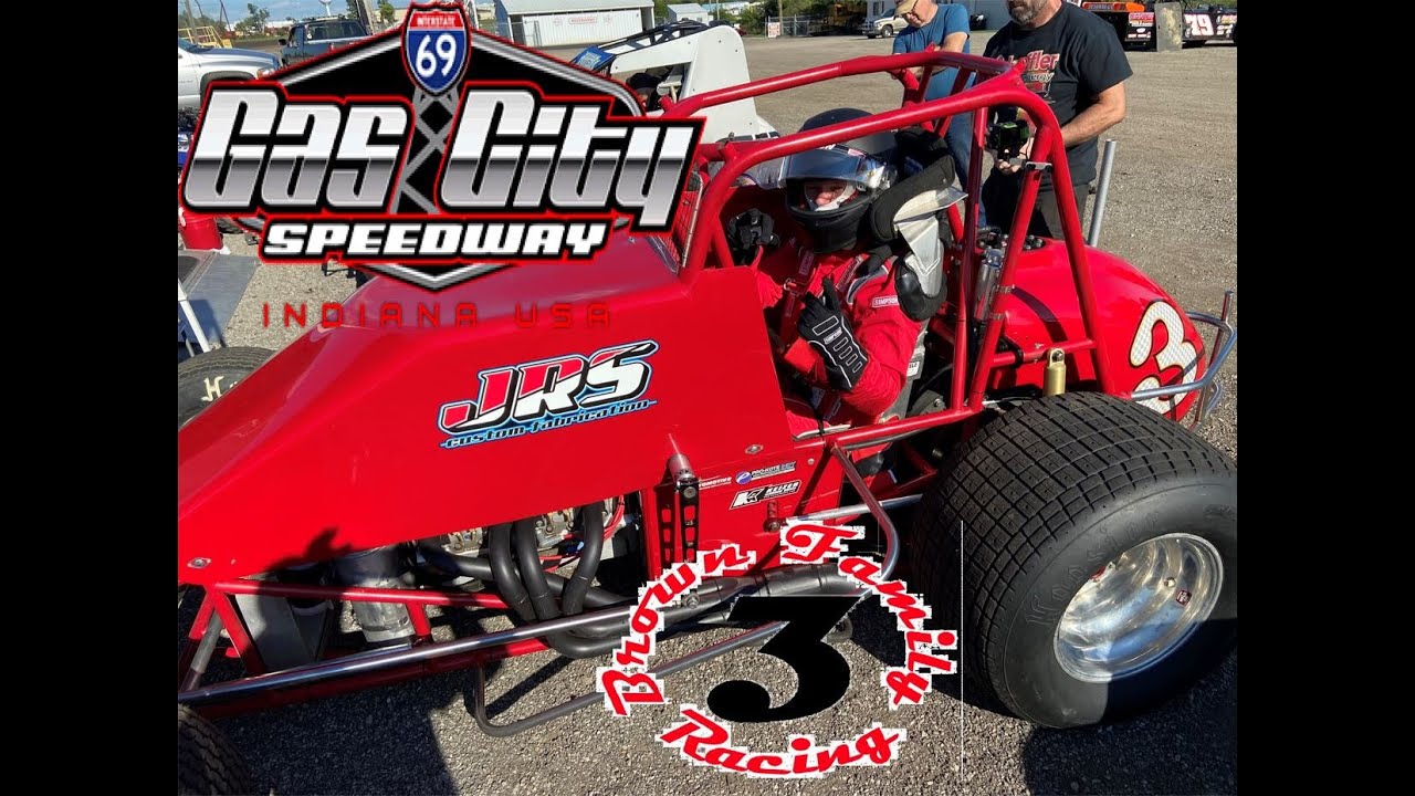 Vintage Sprint Car Racing - Practice at Gas City Speedway including Jon ...