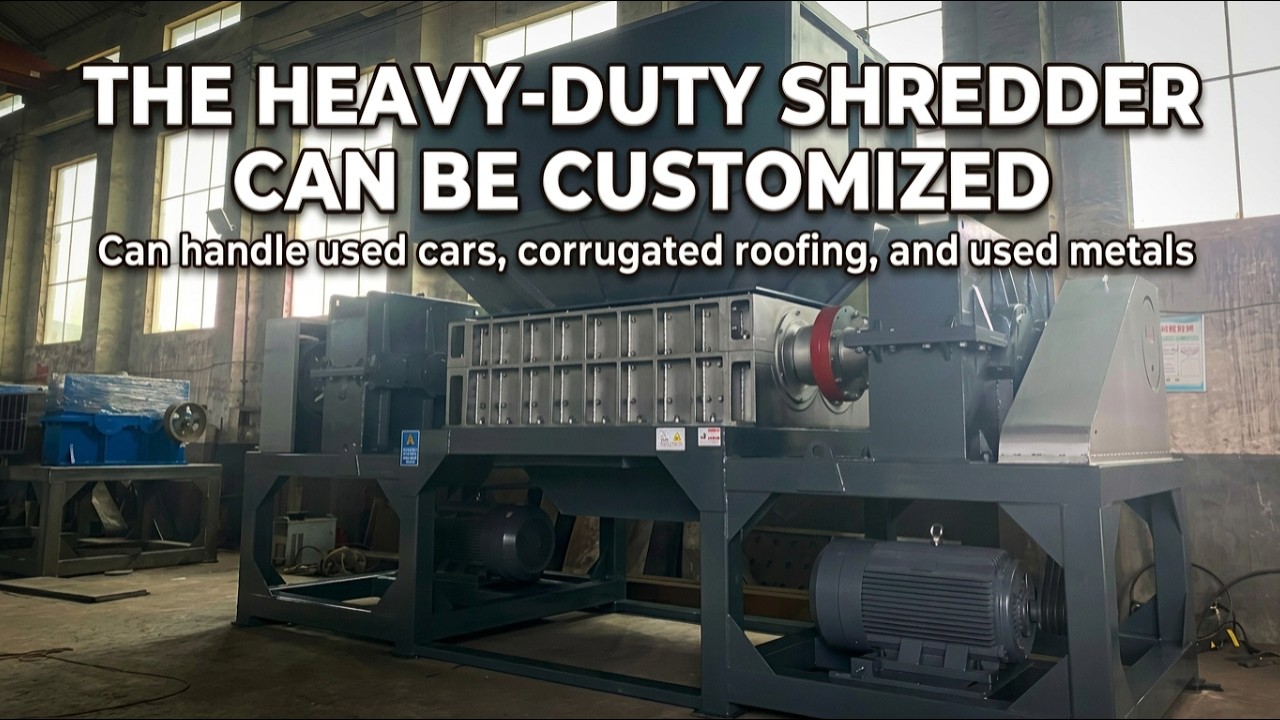 Metal shredder machine pre-shipment test - YouTube