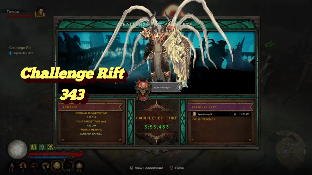|Challenge Rift 343| Diablo 3 Crusader GamePlay Guide For 1/17/24 ...