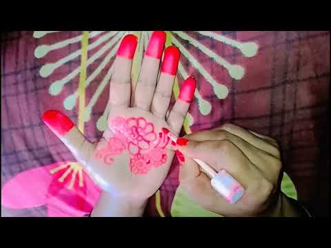simple front hand alta. हाथ का अलता|simple alta for hand. alta - YouTube