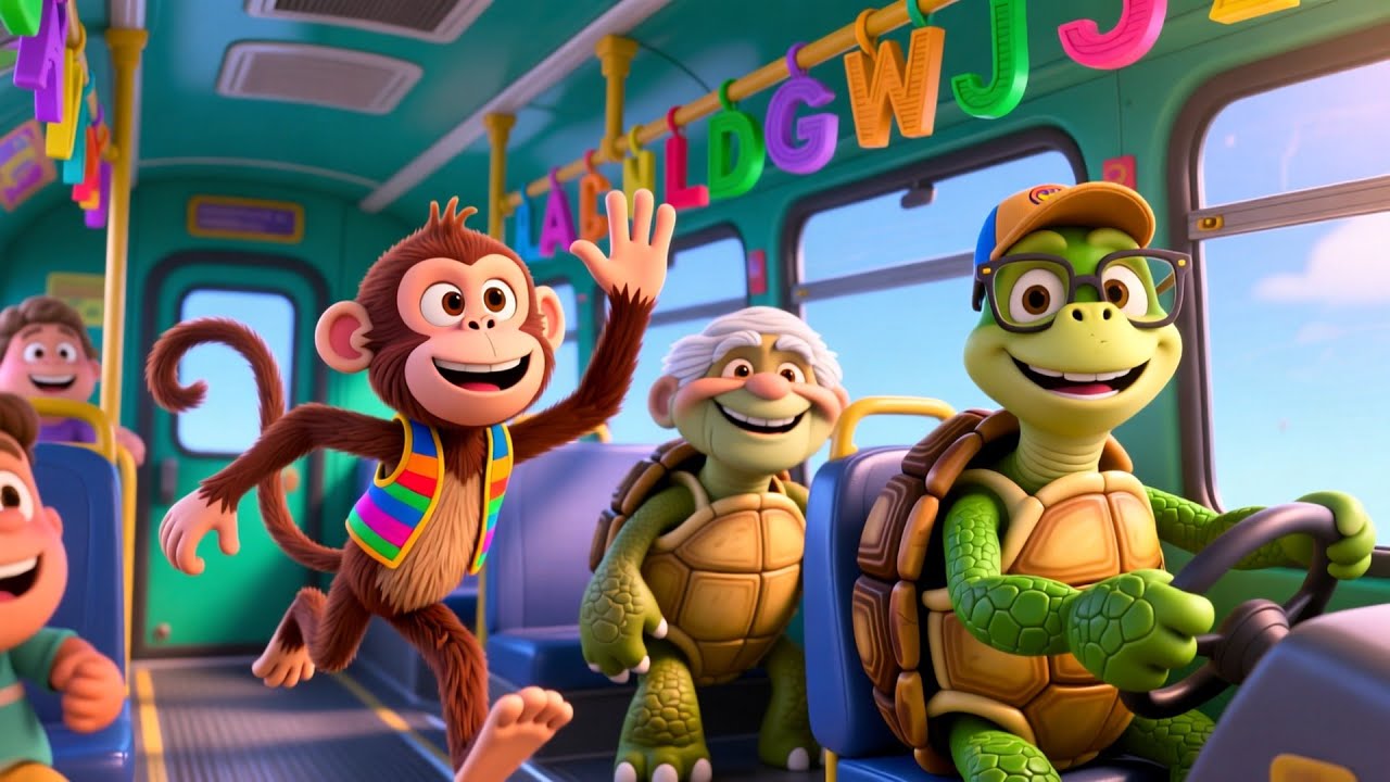 Beep Beep Monkey Bus 🐒🚌 Fun Transportation Song for Kids | Learn ...