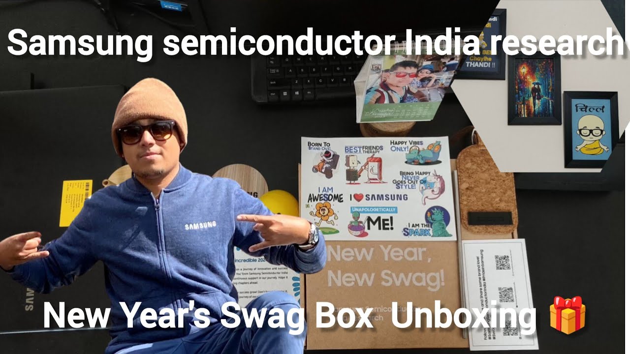 Samsung Semiconductor India Research New Year's Swag Box Unboxing - YouTube