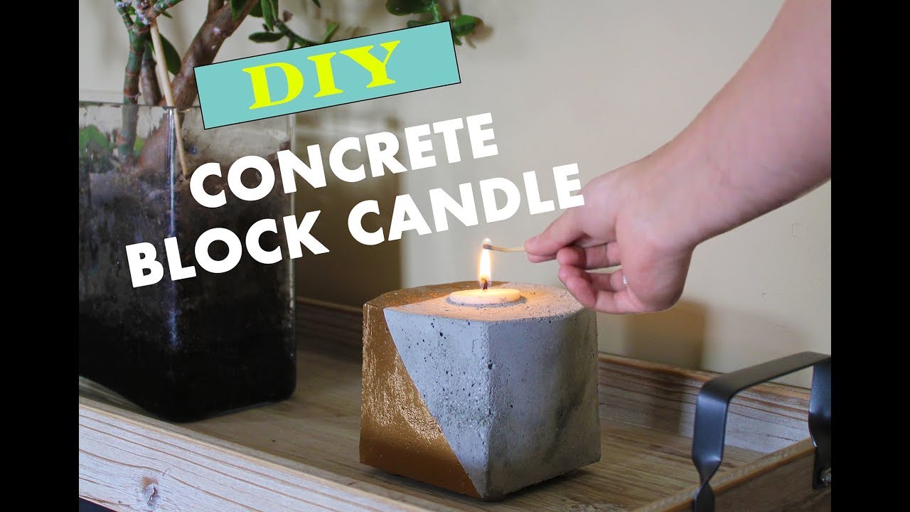 Diy Concrete Block Candle (for under $10) - YouTube