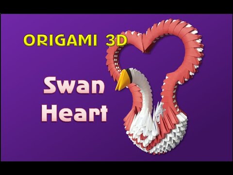 Como hacer un Cisne Corazon de origami 3d // How to make a 3d origami ...