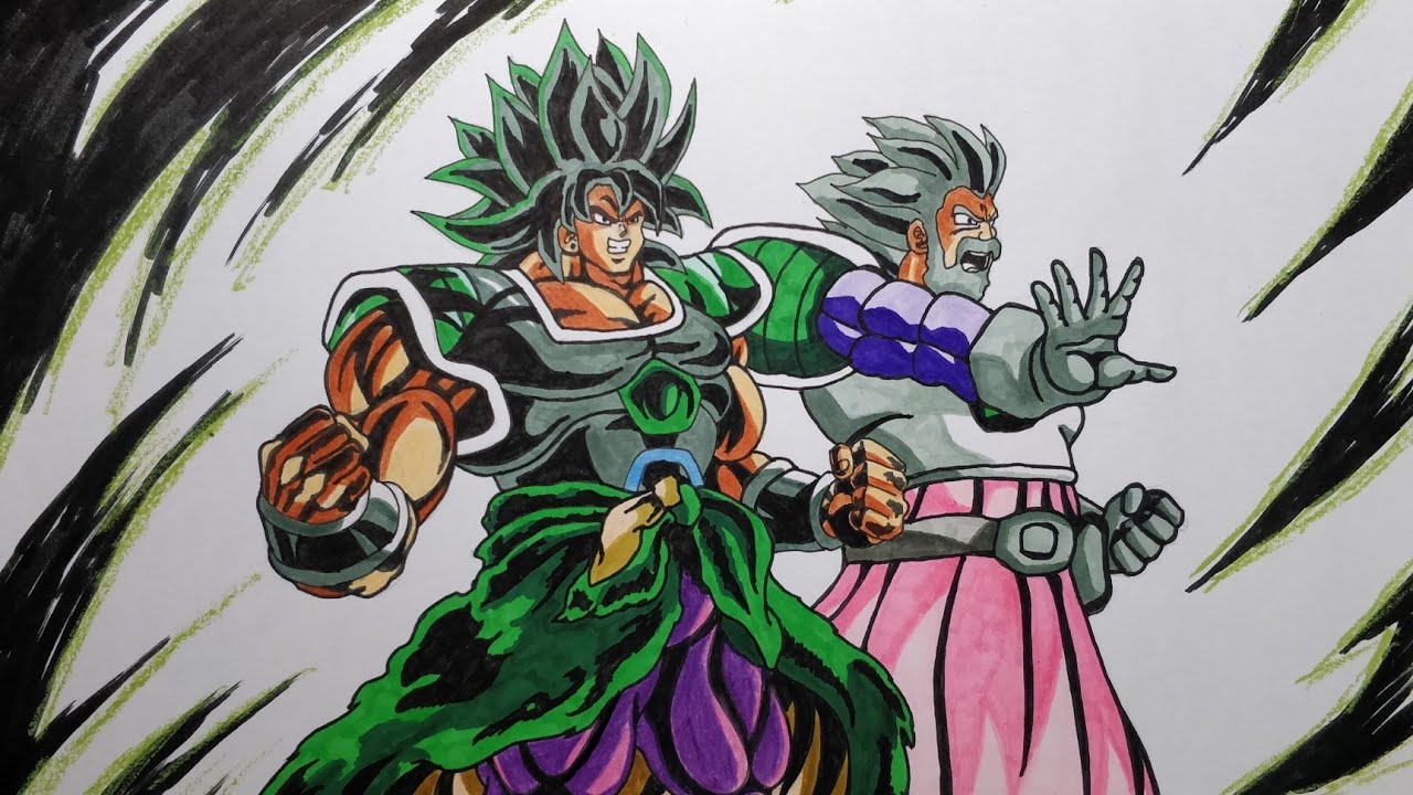 How To Draw Broly And Paragus - YouTube