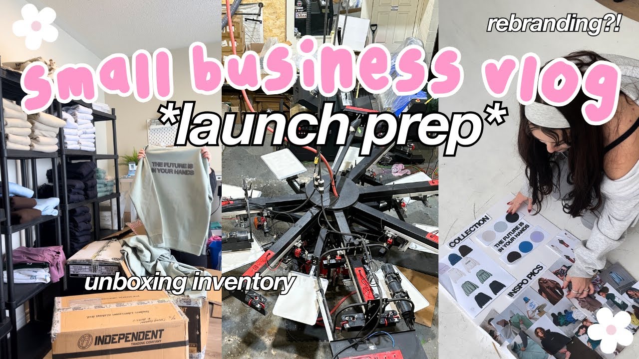 SMALL BUSINESS VLOG *launch prep!* | sorting inventory, rebranding ...