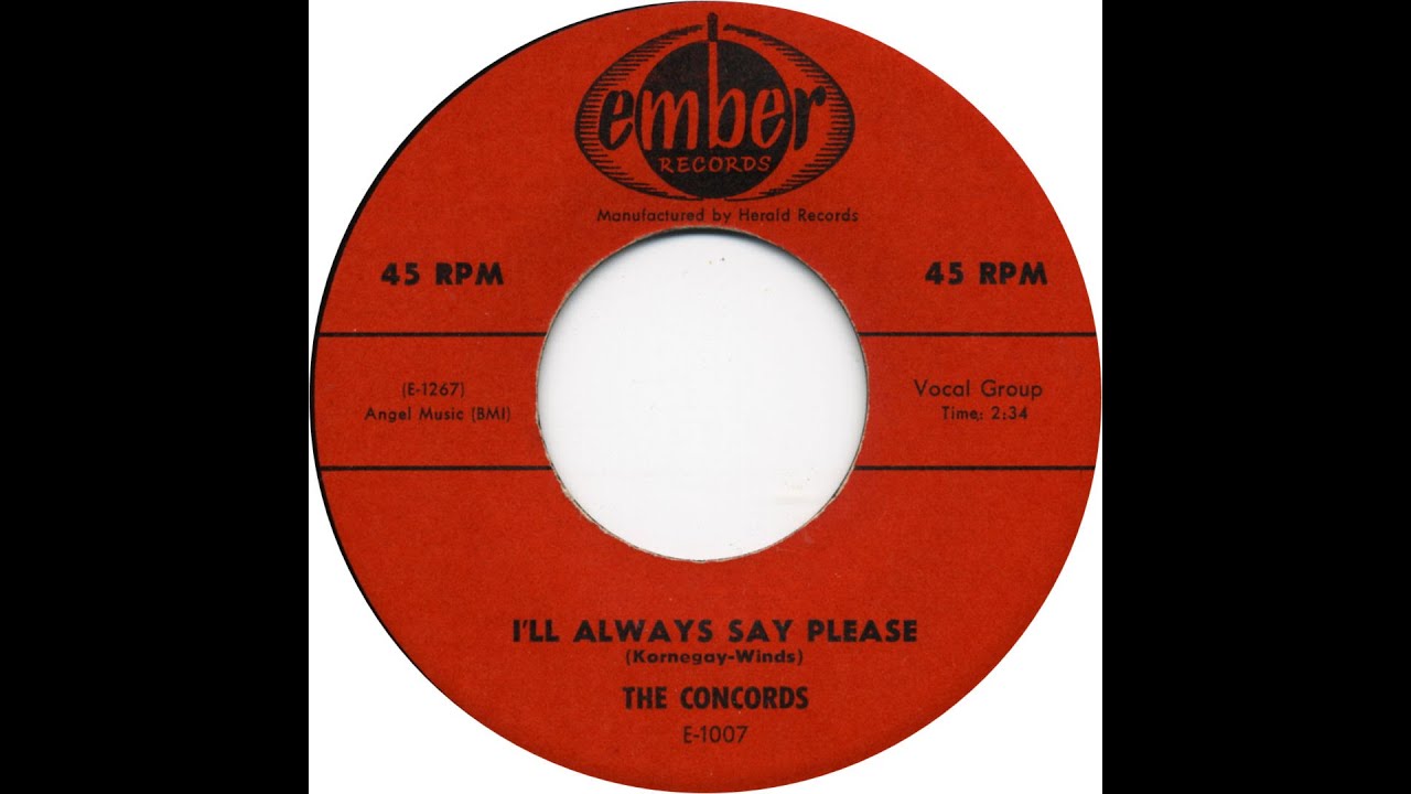 CONCORDS I'LL ALWAYS SAY PLEASE - YouTube
