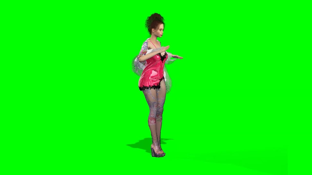 green screen pack girls chromakey dance walk shuffle №7 - YouTube