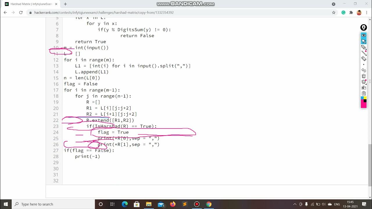 Harshad Matrix Problem explanation in python - YouTube