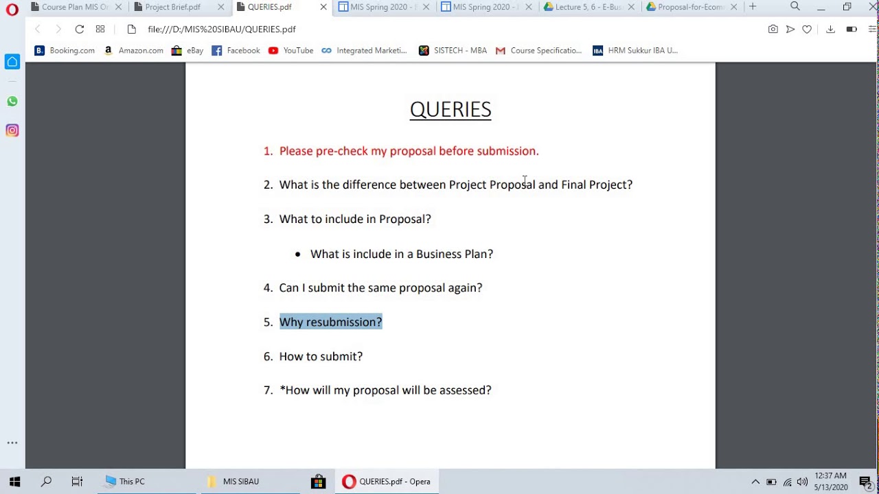 Your Queries about Project Proposal (Part 3) - YouTube