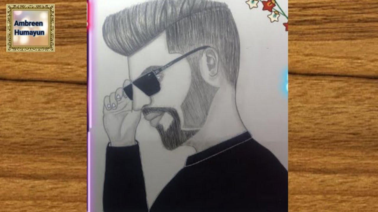 How to draw a Handsome Boy with Glasses🤓 By Using Only One Pencil ...