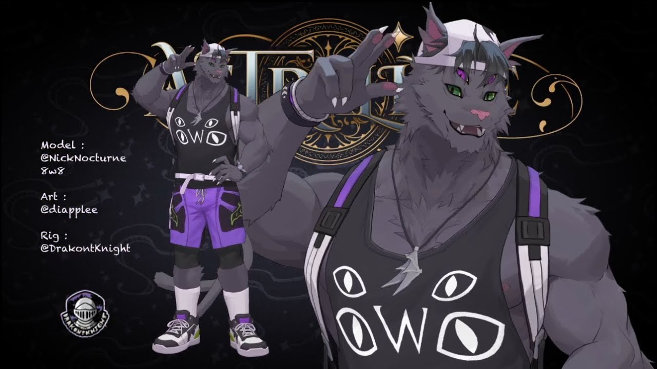 Live2D Model Showcase - Nick Nocturne's Gym Outfit - YouTube