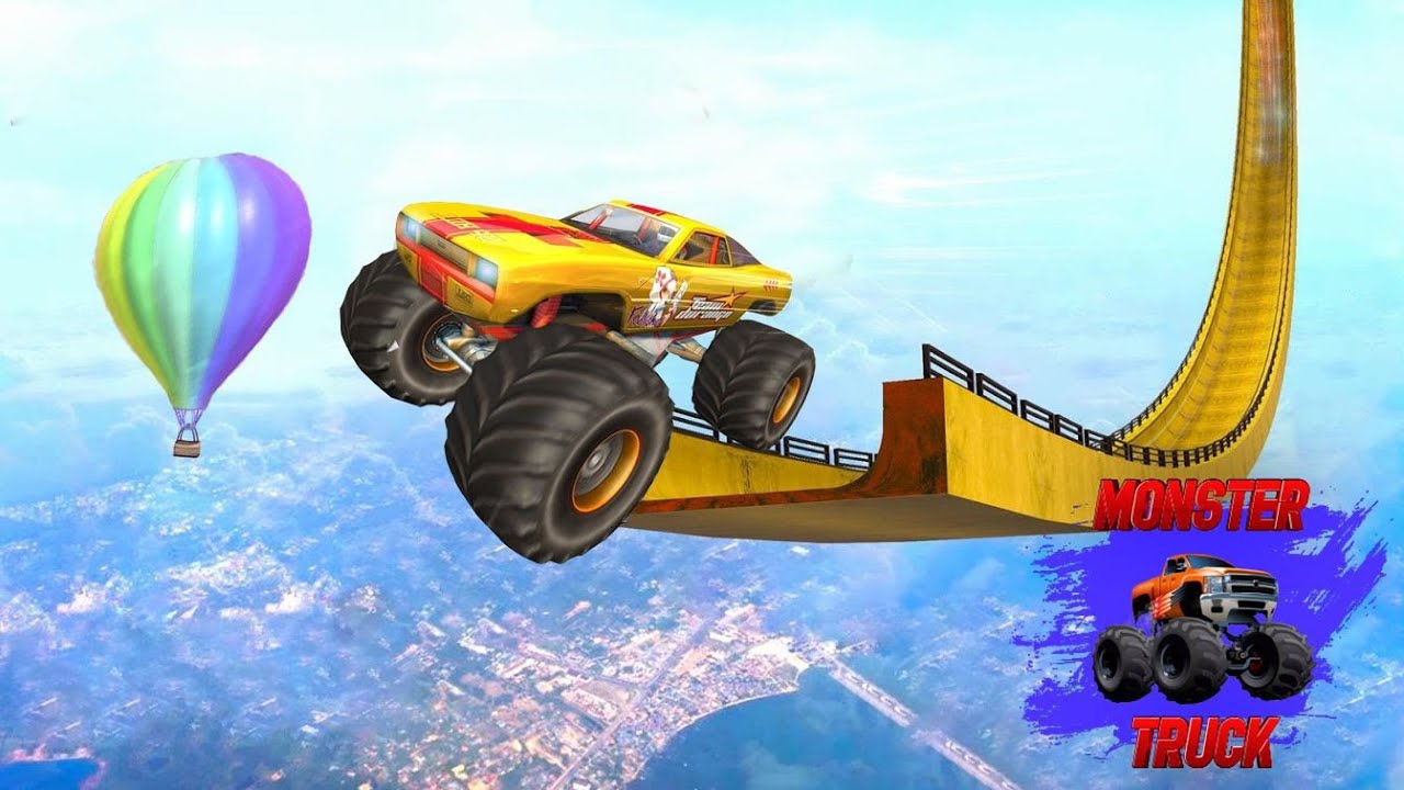 Monster Truck Stunt Chellenging Game - Mega Ramps Simulator Game - High ...