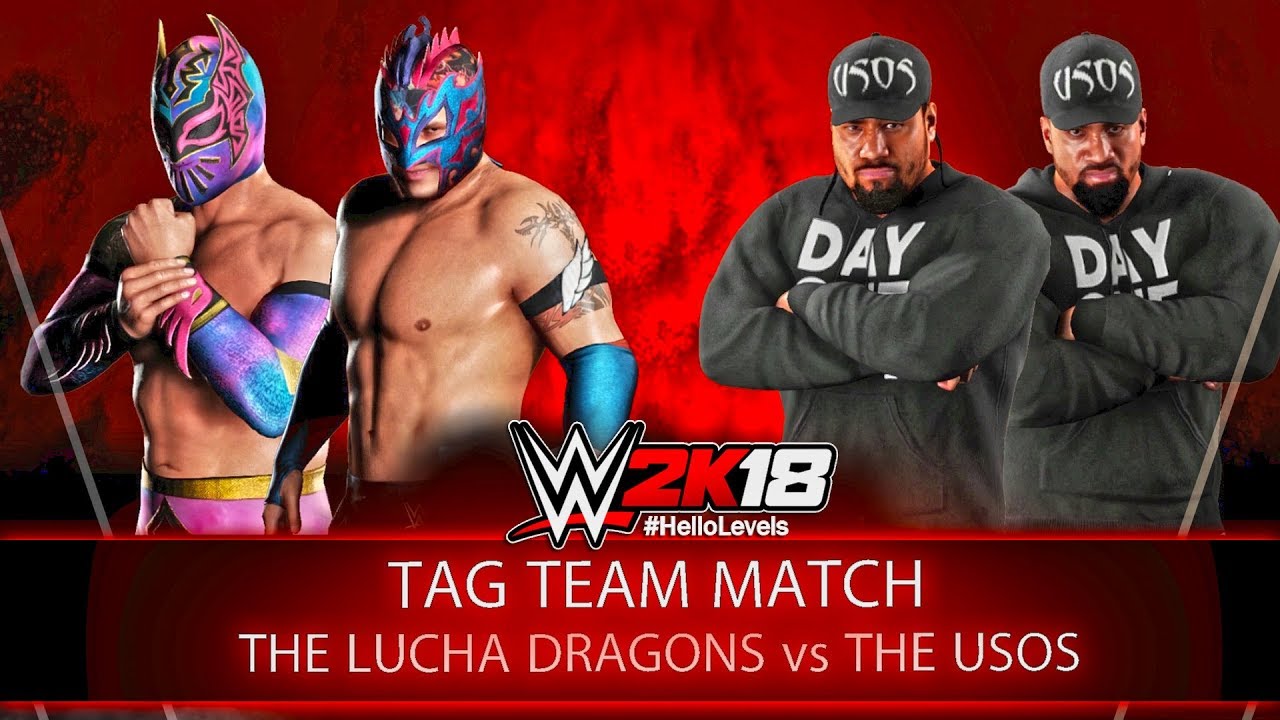 WWE 2K18 The Lucha Dragons vs The Usos | Kalisto Sin Cara vs Jimmy Uso ...
