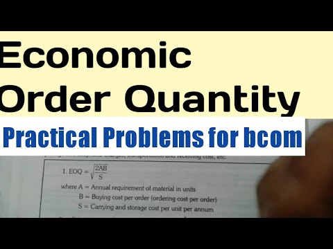 Economic order quantity in inventory management | EOQ Practical problems and solutions| - YouTube