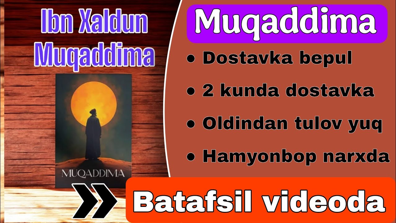 Ibn Xaldun Muqaddima asari falsafa, tarix va jamiyatshunoslik dostavka ...