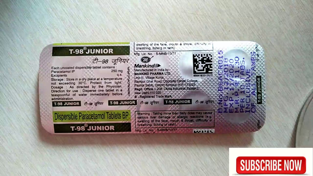 T-98 Junior Tablet बच्चों की बुखार के लिए सबसे बेहतरीन टेबलेट पूरी ...