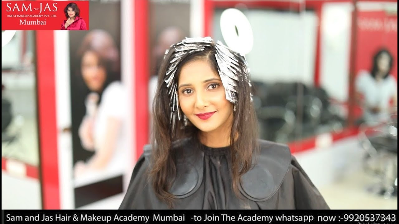 How to do Foiling while highlighting by Jas Sir from Sam and Jas Hair & Makeup Academy Mumbai ...